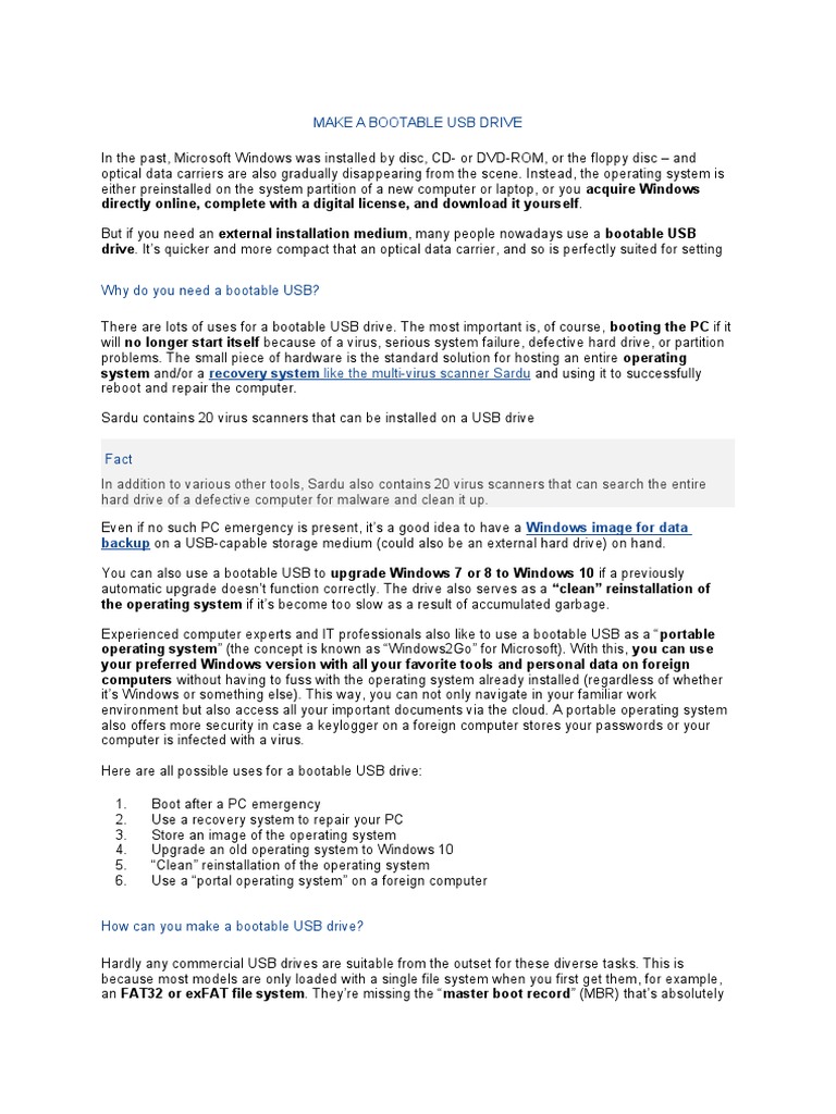 Make A Bootable Usb Drive: Recovery System | PDF | Usb Flash Drive | Booting