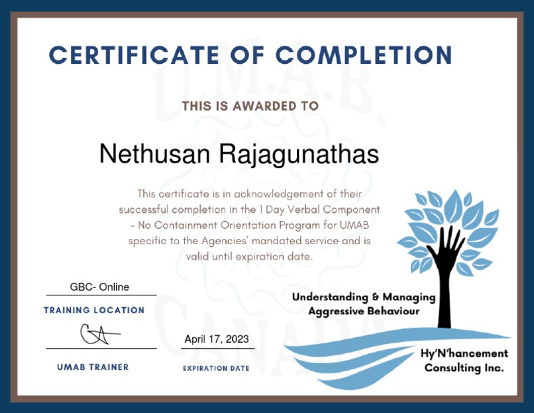 Gbc-Cyc 2021 - Day 1 - No Containment Umab Orientation Certificate 3 ...