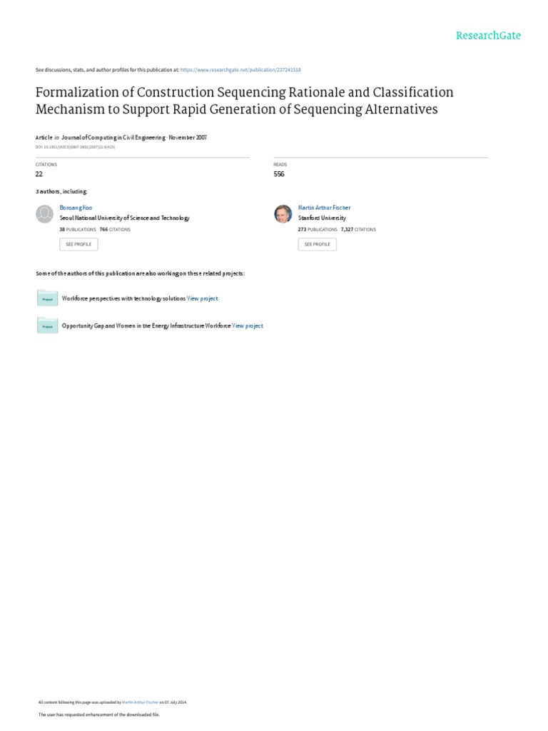 Formalization of Construction Sequencing Rationale | PDF | System ... Formalization of Construction Sequencing Rationale | PDF | System ...