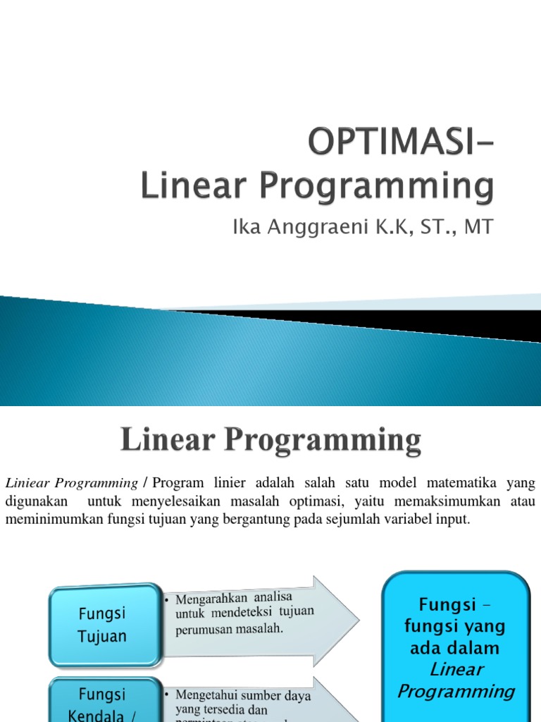 Optimasi Linear Programming New | PDF