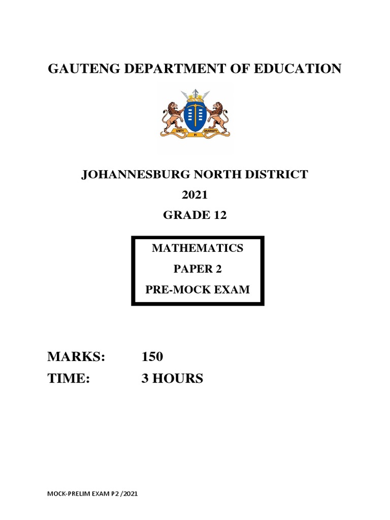 Maths P2 Mock Exams | PDF | Regression Analysis | Trigonometric Functions