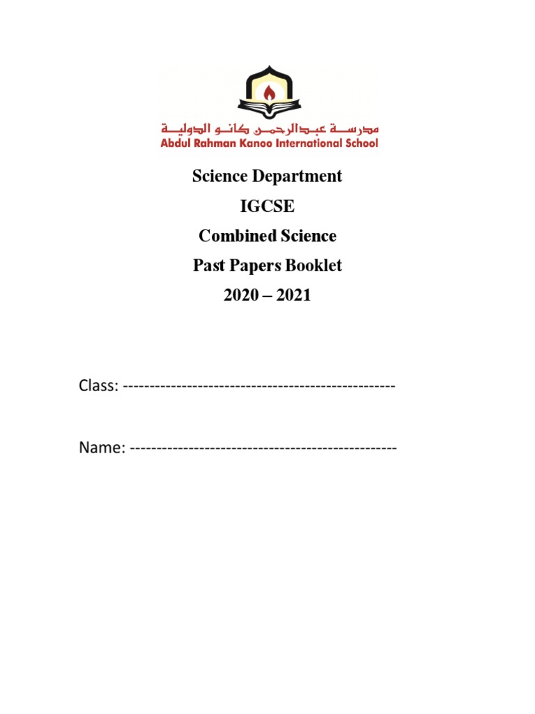 IGCSE Combined Science Past Papers Booklet | PDF | Chlorine | Redox