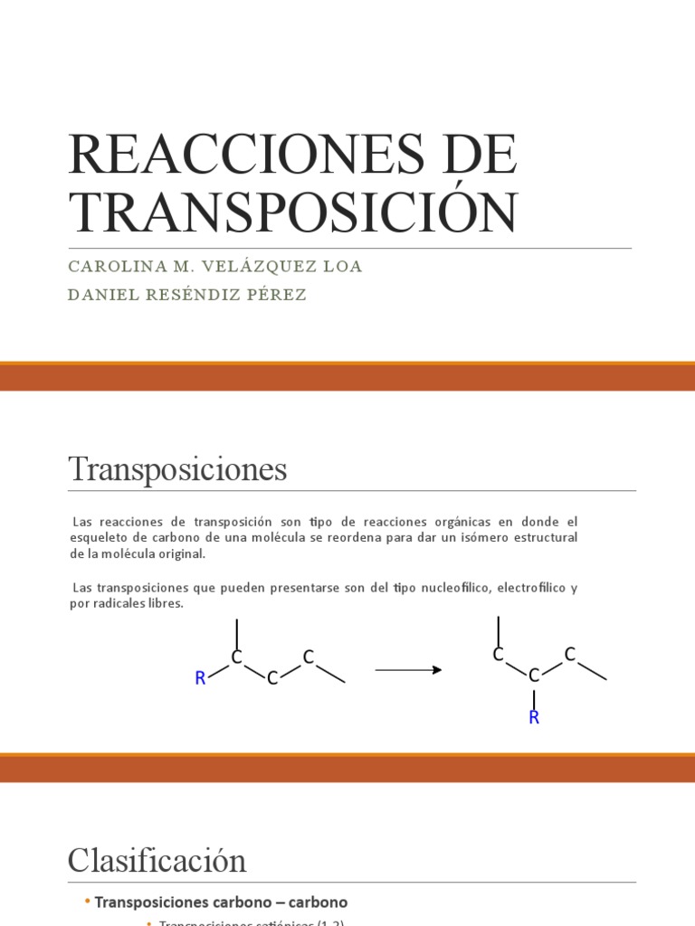 Seminario Transposiciones | PDF | Ácido | Reacciones químicas