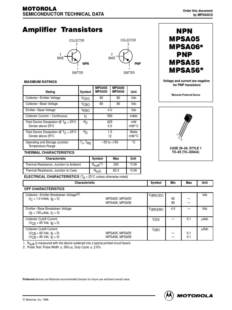Datasheet 1 | PDF | Bipolar Junction Transistor | Transistor
