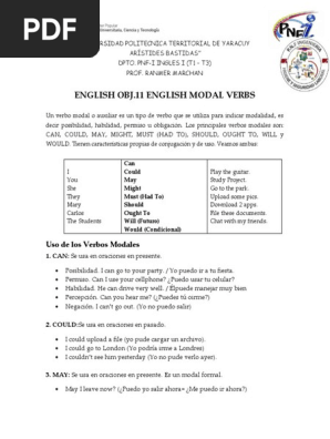 Tabla De Los Verbos Modales En Ingls Download Pdf Láminas. Tabla De
