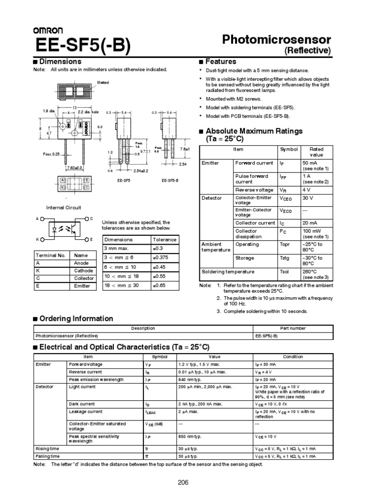 EE SF5 Omron | PDF | Infrared | Optics