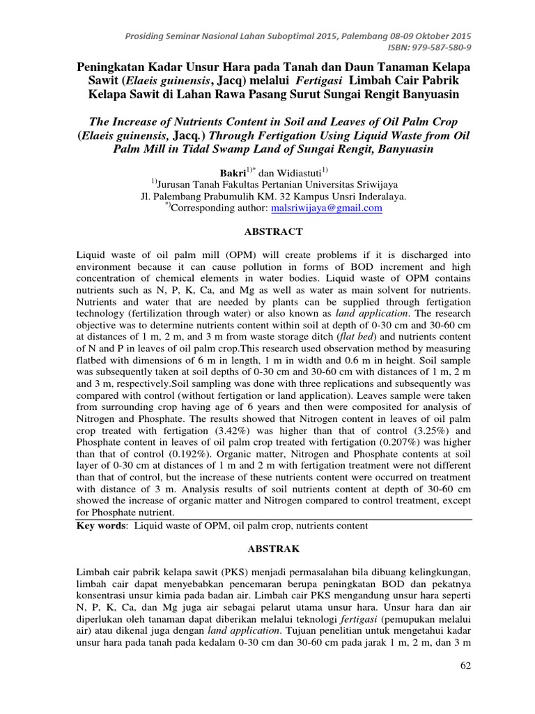 Seminar Lahan Suboptimal 2015 | PDF | Soil | Chemistry