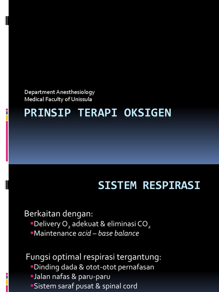 Prinsip Terapi Oksigen | PDF
