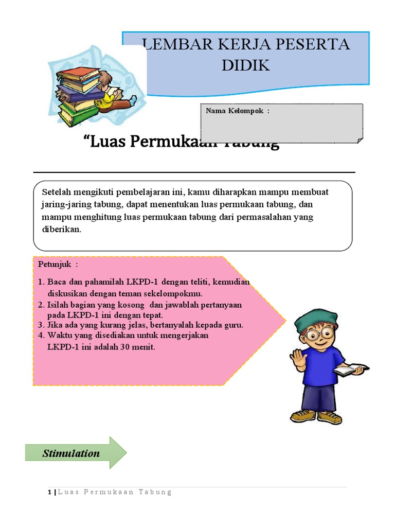 Contoh LKPD LP Tabung 1 | PDF