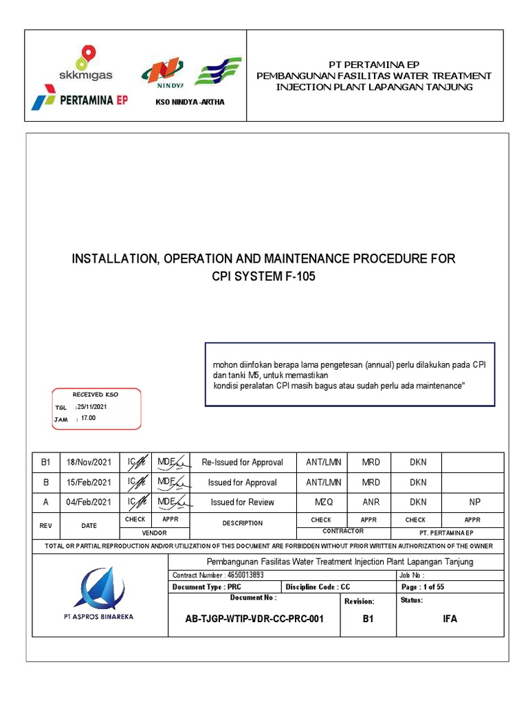 AB-TJGP-WTIP-VDR-CC-PRC-001 Installation, Operation and Maintenance ...