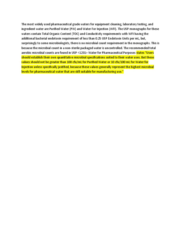 Water Microbe Limit | PDF | Wellness | Science & Mathematics
