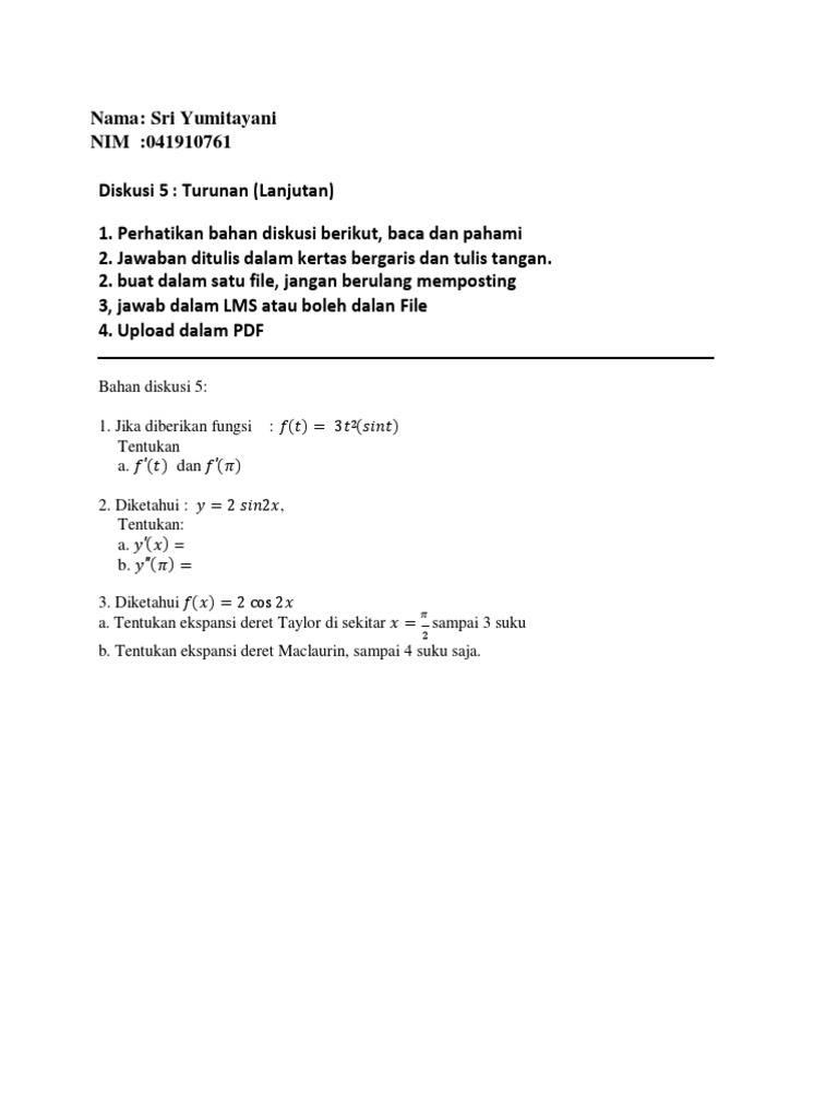 Diskusi - 5 Kalkulus 1 | PDF