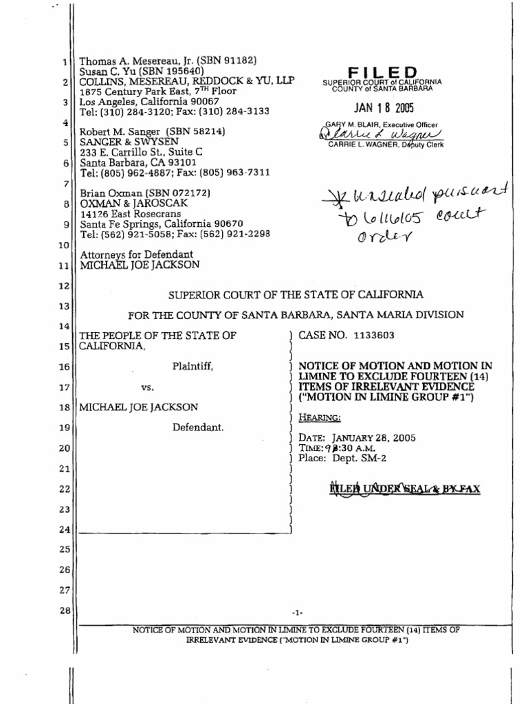 Motion To Exclude Irrelevant Evidence - 2005 | PDF | Relevance (Law ...