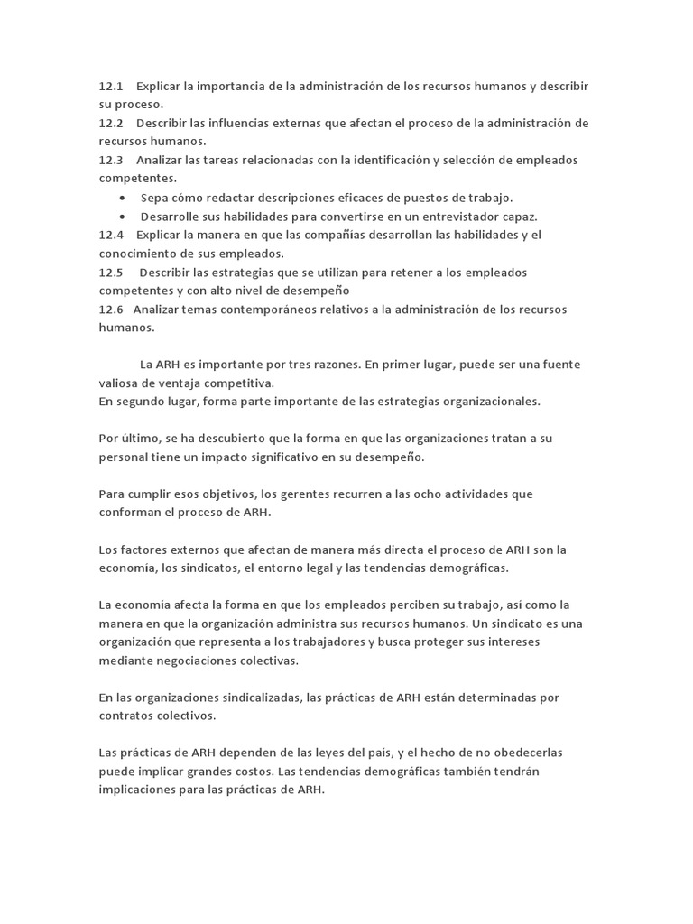 Resumen Cap12 | PDF | Gestión de recursos humanos