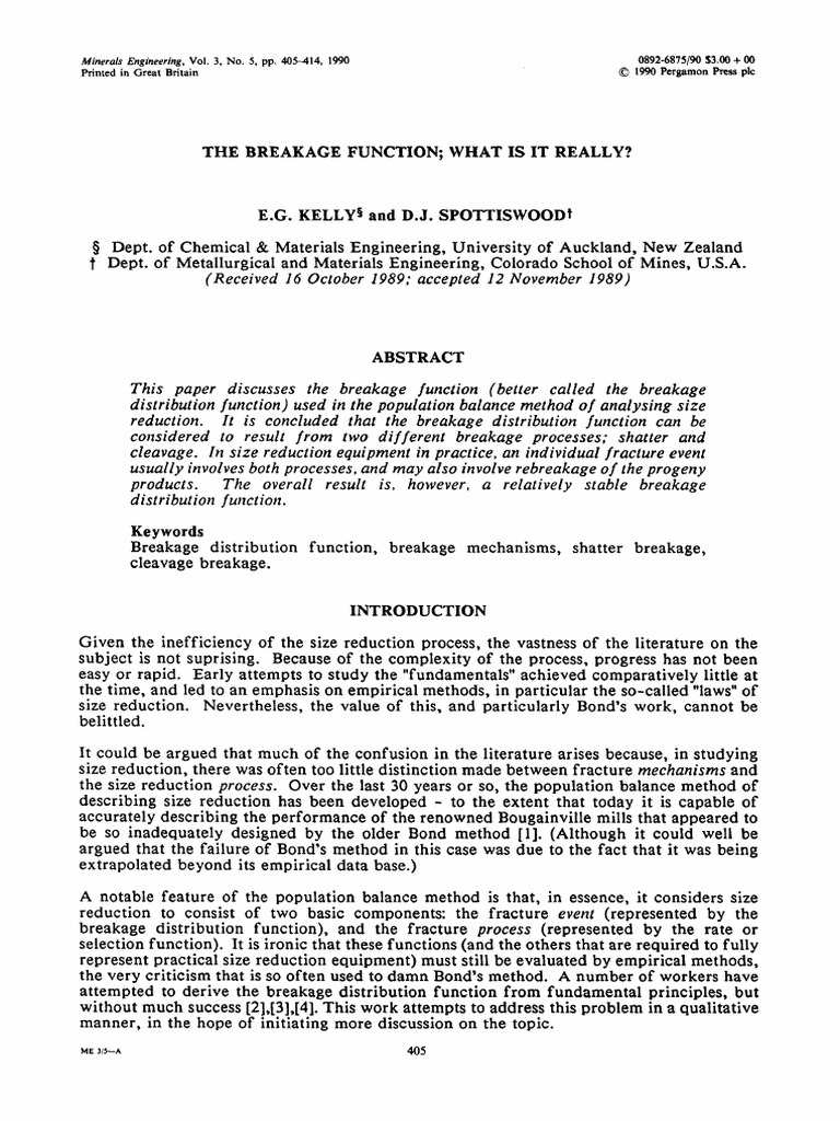 The Breakage Function - What Is It Really | PDF | Fracture Mechanics ...