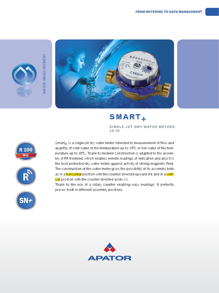 Cold Water Meter APator Powogaz DN15... DN300 Connection APT Mbus | PDF ...
