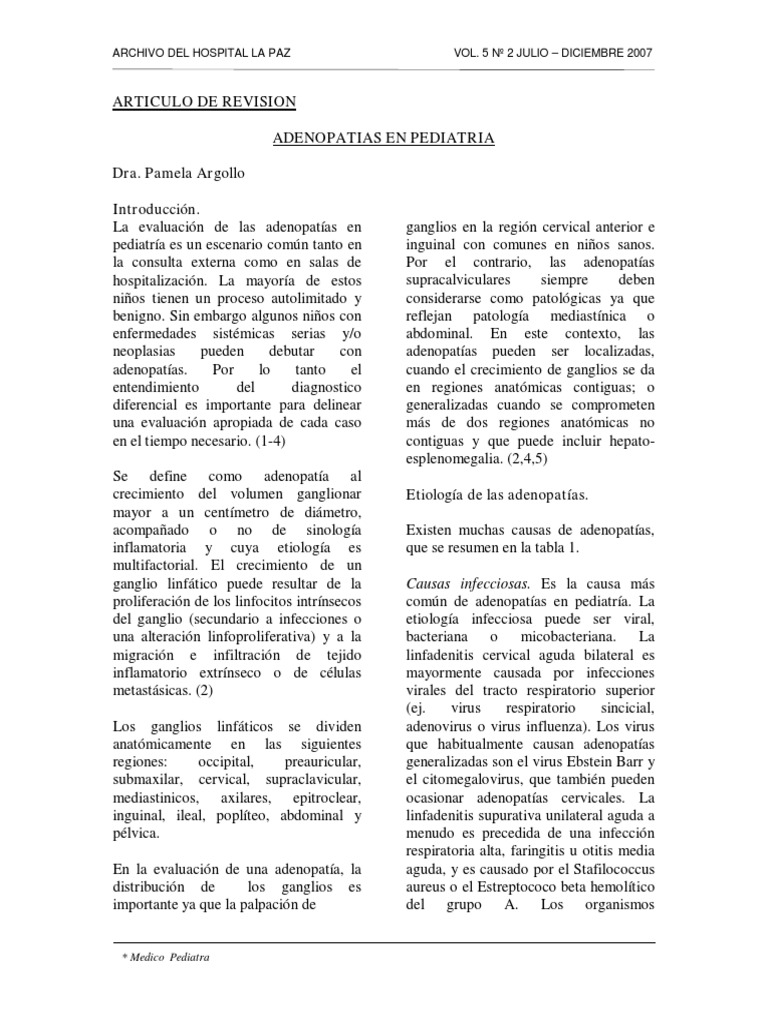 Linfadenitis | PDF | Especialidades Medicas | Ciencias de la Salud