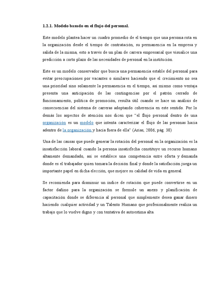 Modelo de Flujo de Personal en Empresas | PDF | Gestión de recursos ...