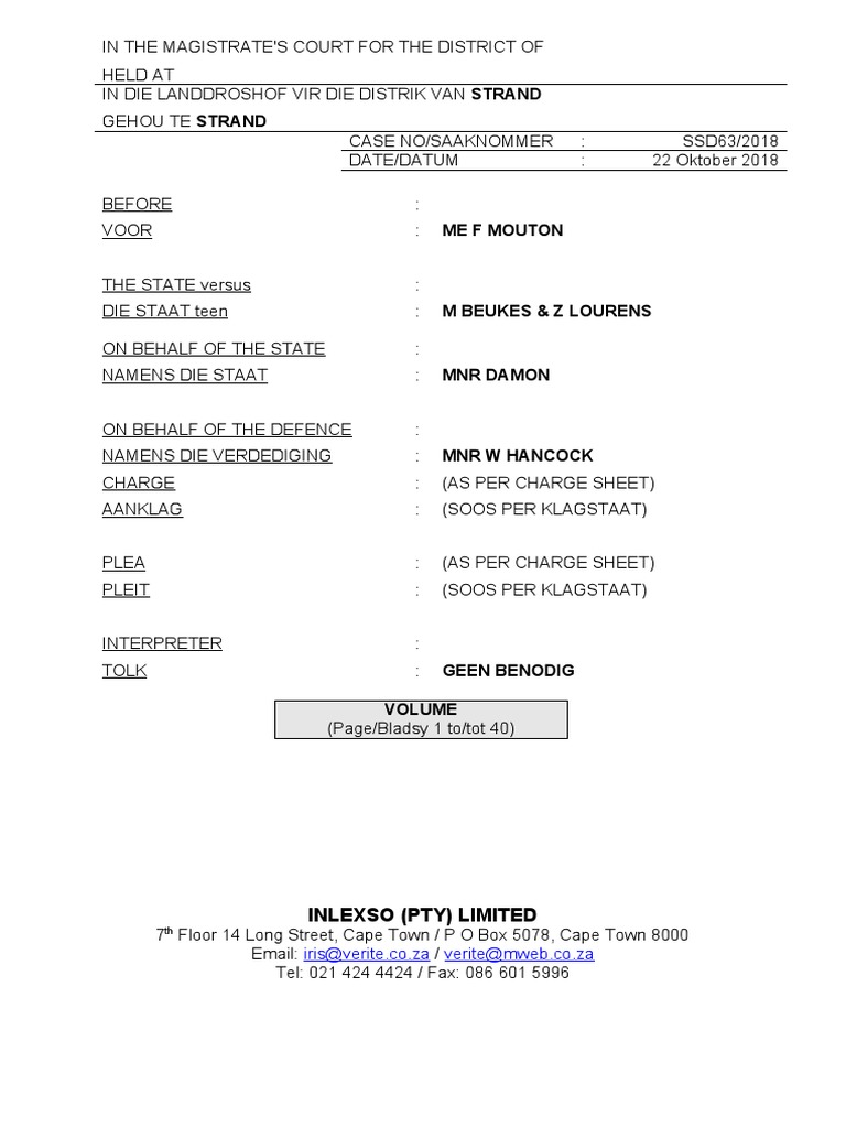 191SSD632018 - 714846 - Trial - 22102018 - Coverpage Beukes and ...