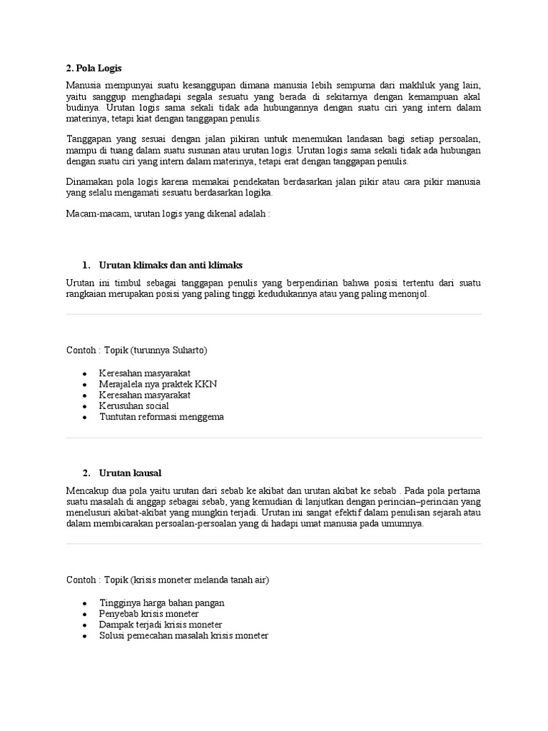 Urutan Logis dalam Penulisan Karangan | PDF