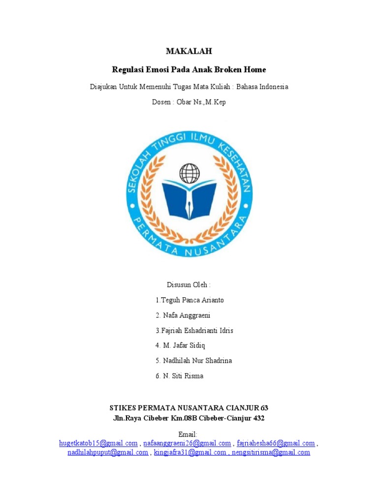 Regulasi Emosi Pada Anak Broken Home | PDF | Kesehatan Holistik