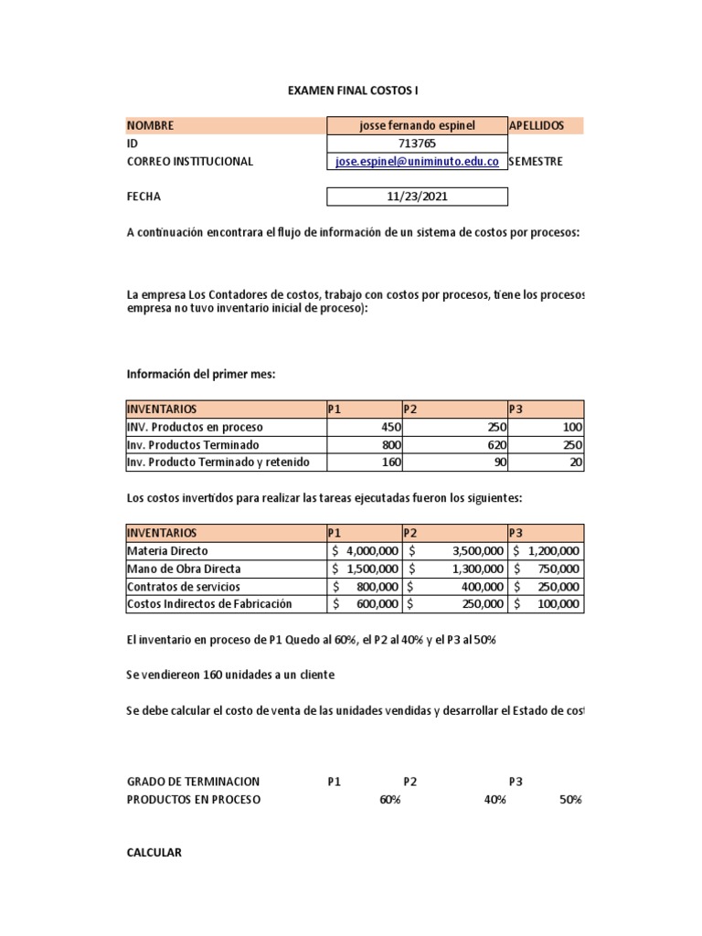 Costos Examen Final Espinel | PDF | Economias | Gestión de la cadena de ... Costos Examen Final Espinel | PDF | Economias | Gestión de la cadena de ...