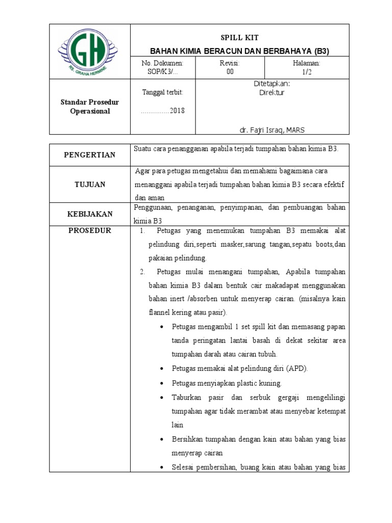 Sop Tumpahan B3 | PDF