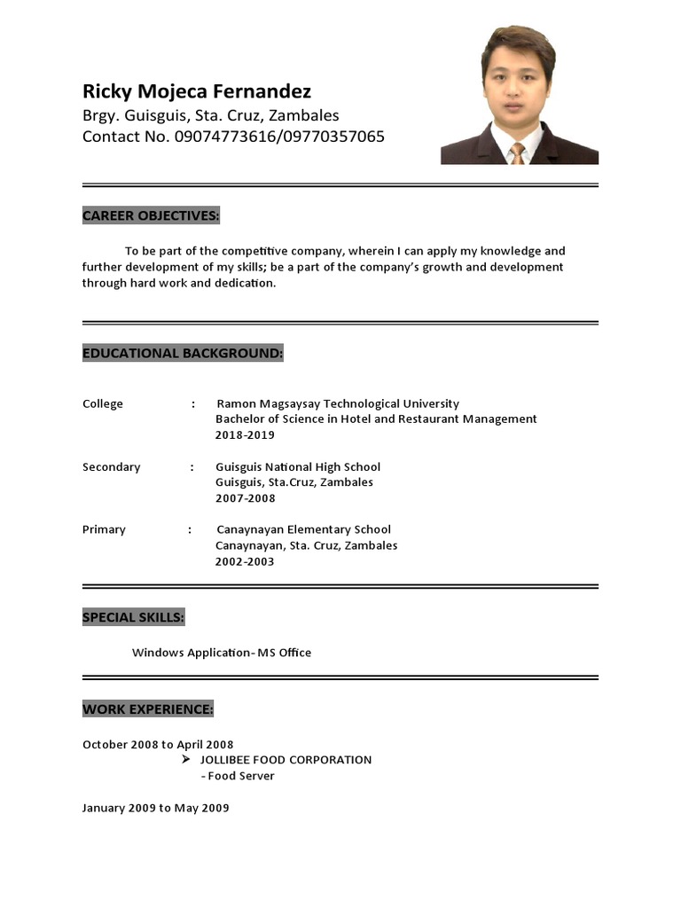 Resume Ricky | PDF | Cognition