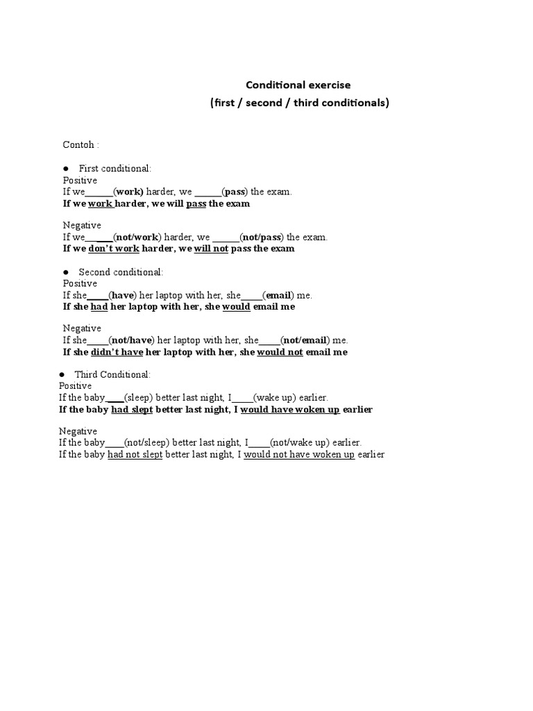Conditional Sentences All Types Exercises | PDF