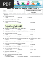 Soal UAS PAI Kelas 2 SD Semester 1 (Ganjil) Dan Kunci Jawaban | PDF