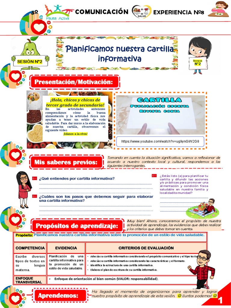 Planificamos Nuestra Cartilla Informativa: Presentación/Motivación ...
