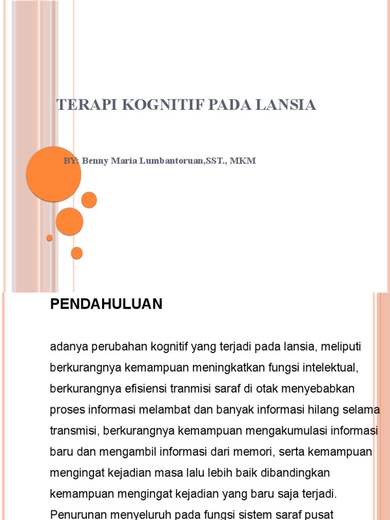 Terapi Kognitif Pada Lansia | PDF