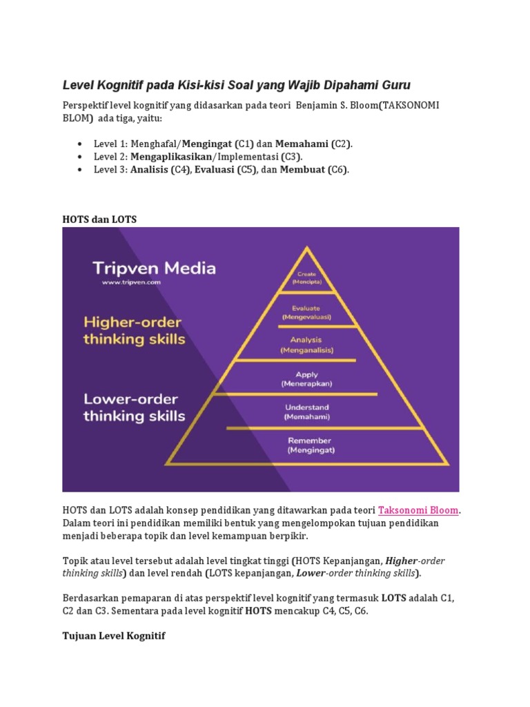 Level Kognitif | PDF
