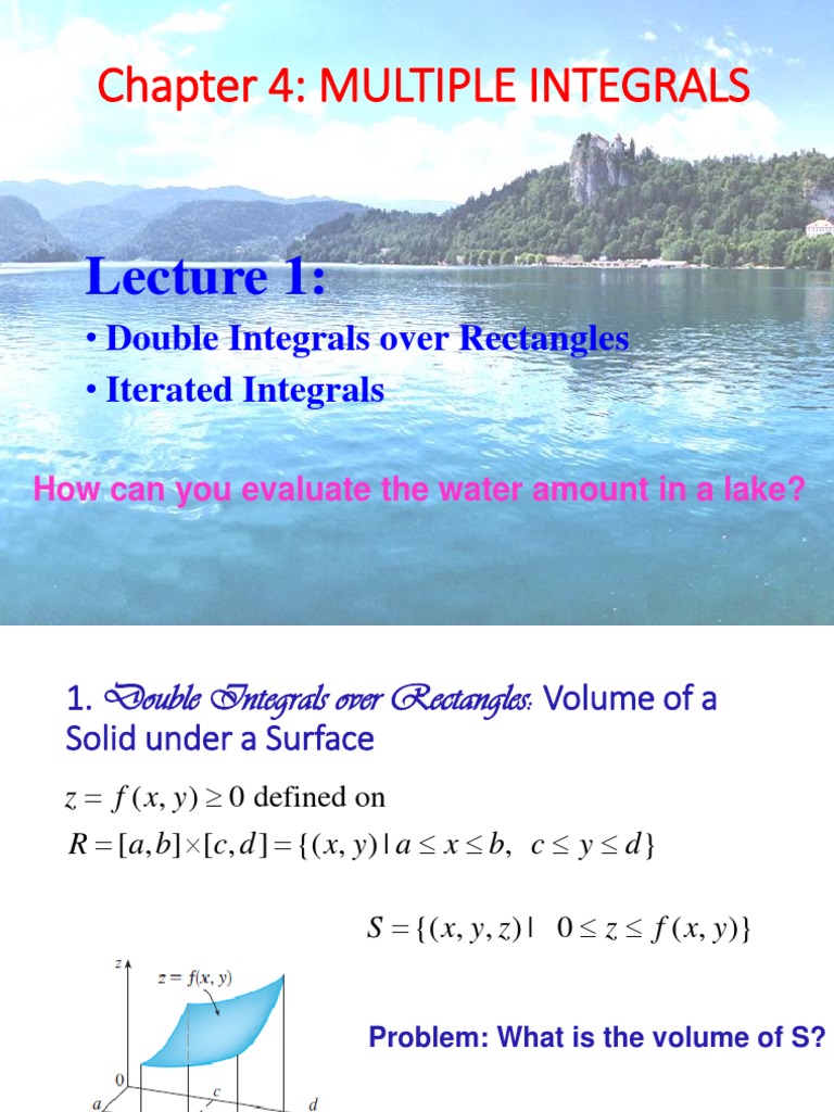 Chapter 4: Multiple Integrals: - Double Integrals Over Rectangles - Iterated Integrals | PDF ...