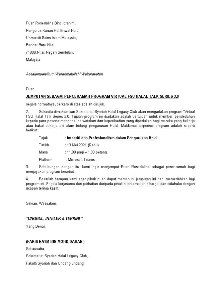 Surat Jemputan Vvip | PDF