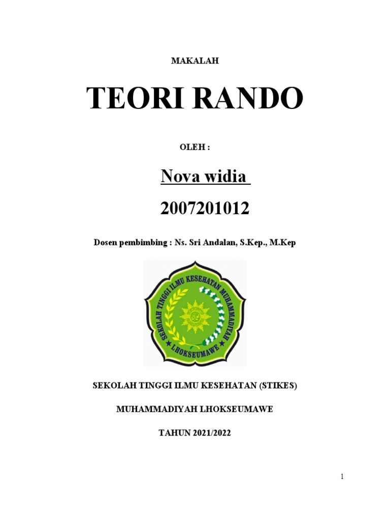 Nova Widia Teori Rando | PDF | Pengembangan Diri