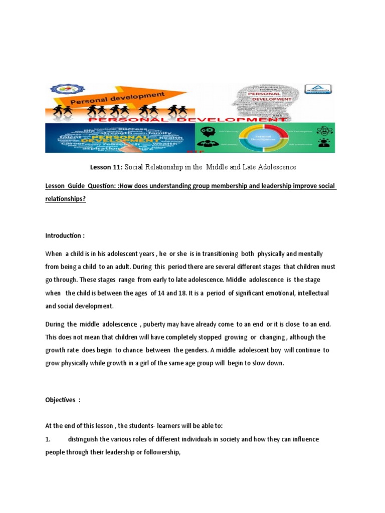 Social Relationships in Adolescence | PDF | Adolescence | Friendship