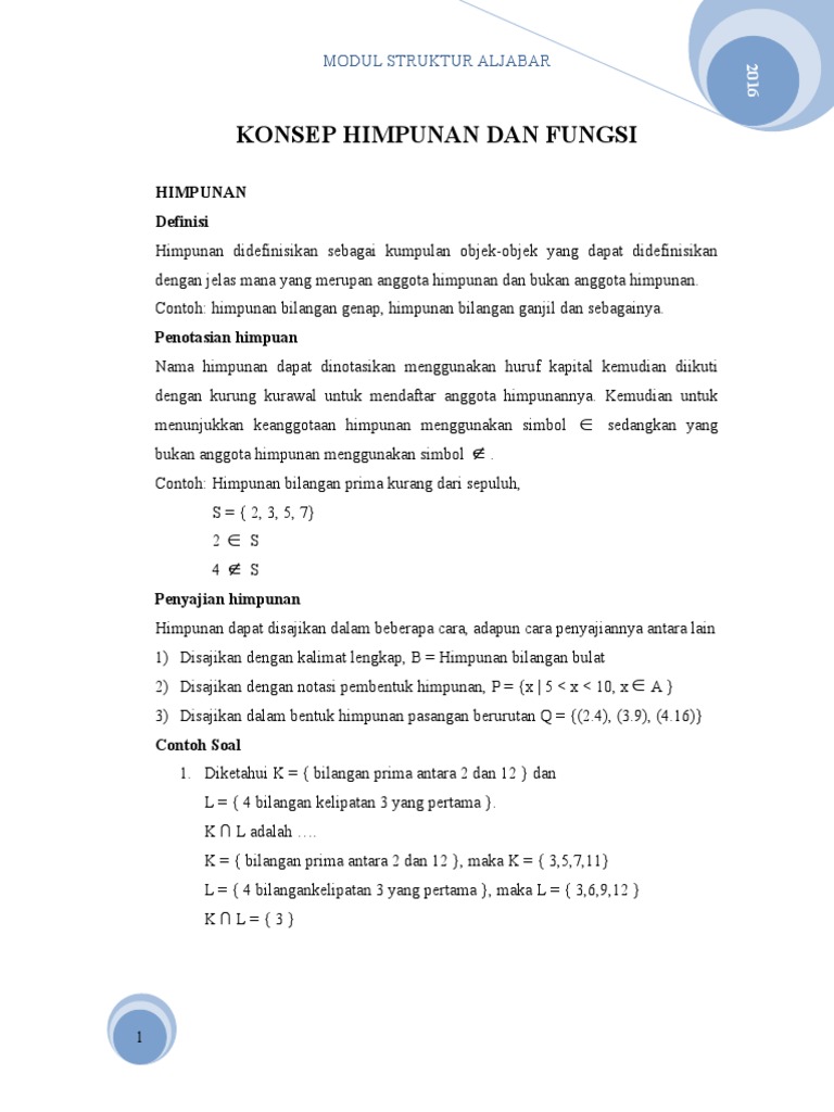 Modul Struktur Aljabar dan Himpunan | PDF