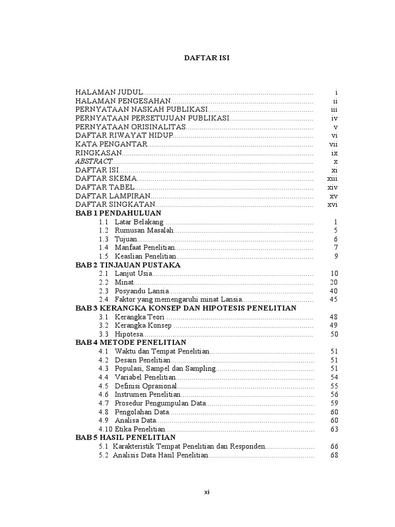 Daftar Isi - Skema.tabel - Lampiran.singkatan | PDF