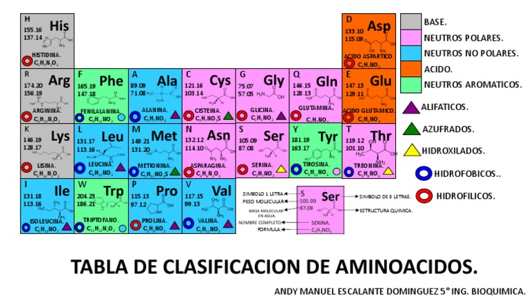 Tabla Aminoacidos | PDF | Aminoácidos | Grupo funcional