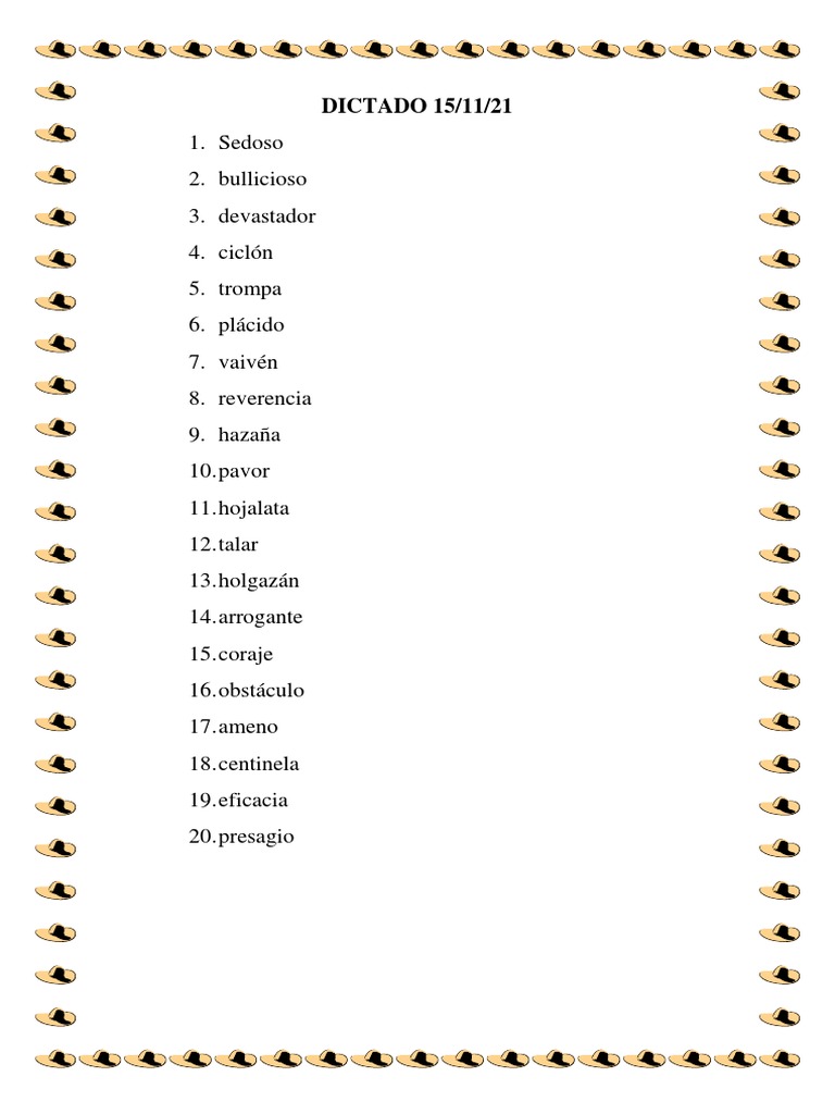Dictado de 15 líneas para niños | PDF