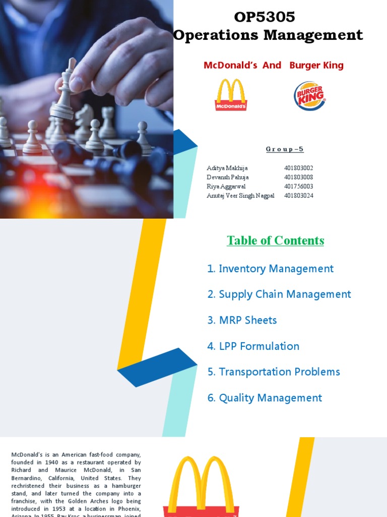 Mcdonald'S and Burger King | PDF | Supply Chain | Hamburgers
