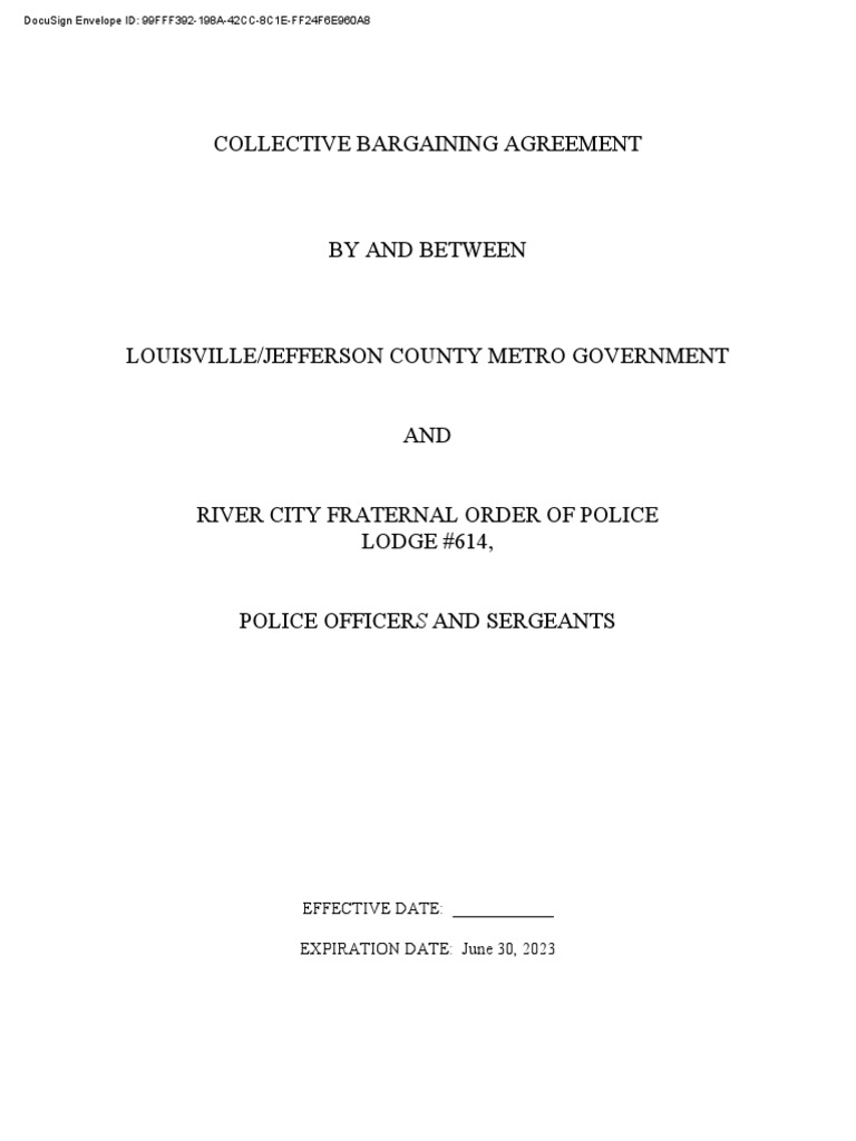 Contract For FOP Officers and Sergeants | PDF | American Government ...