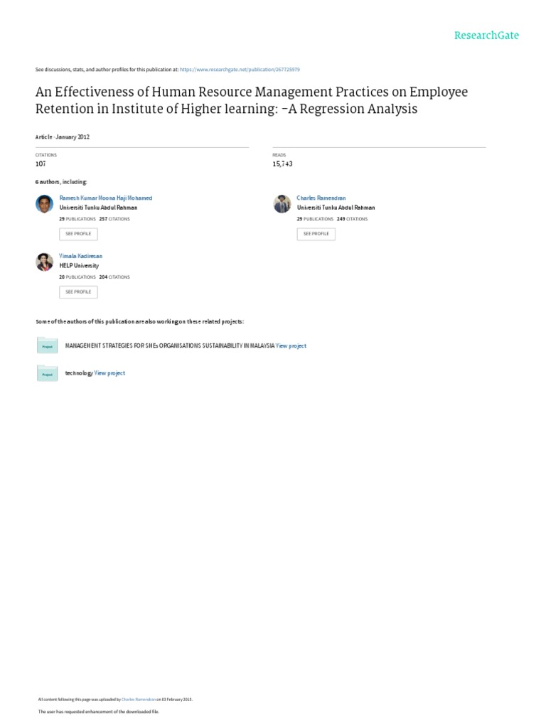 HR Paper 2 (Important) | PDF | Performance Appraisal | Employee Retention