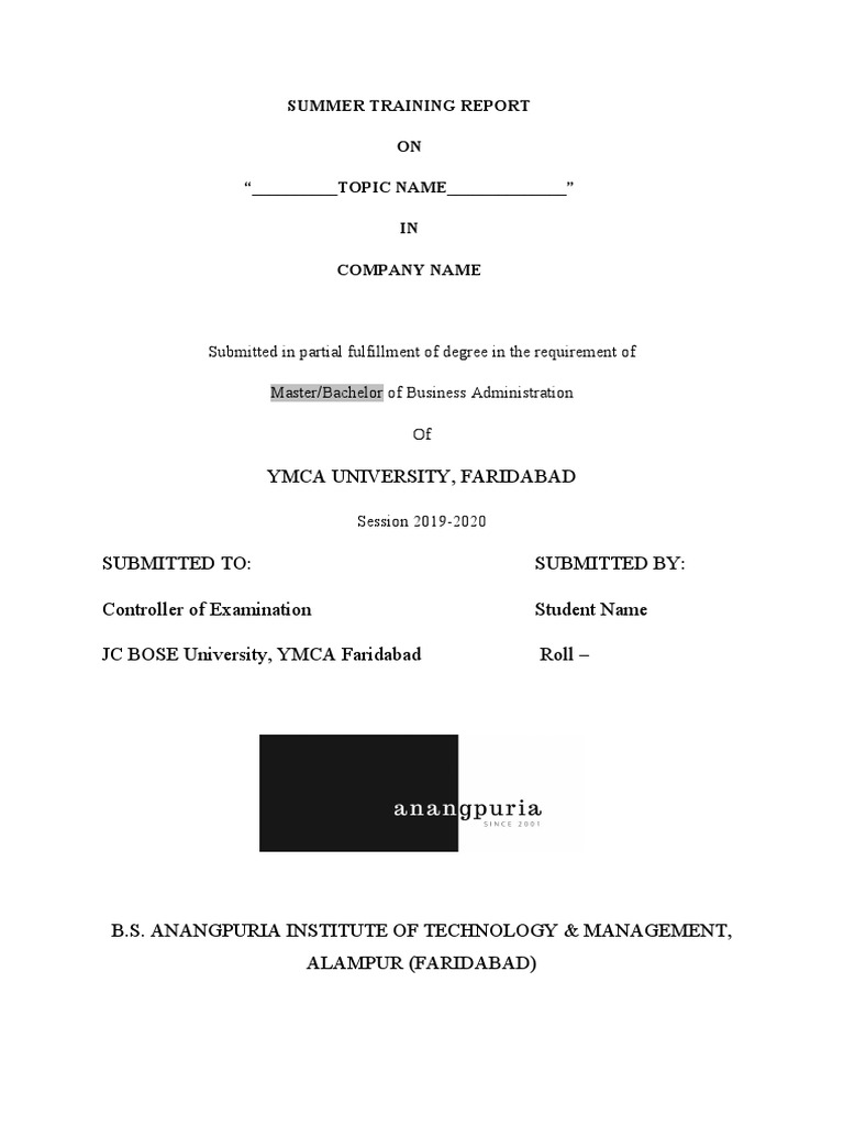 Summer Training Report Format | PDF | Science | Cognition
