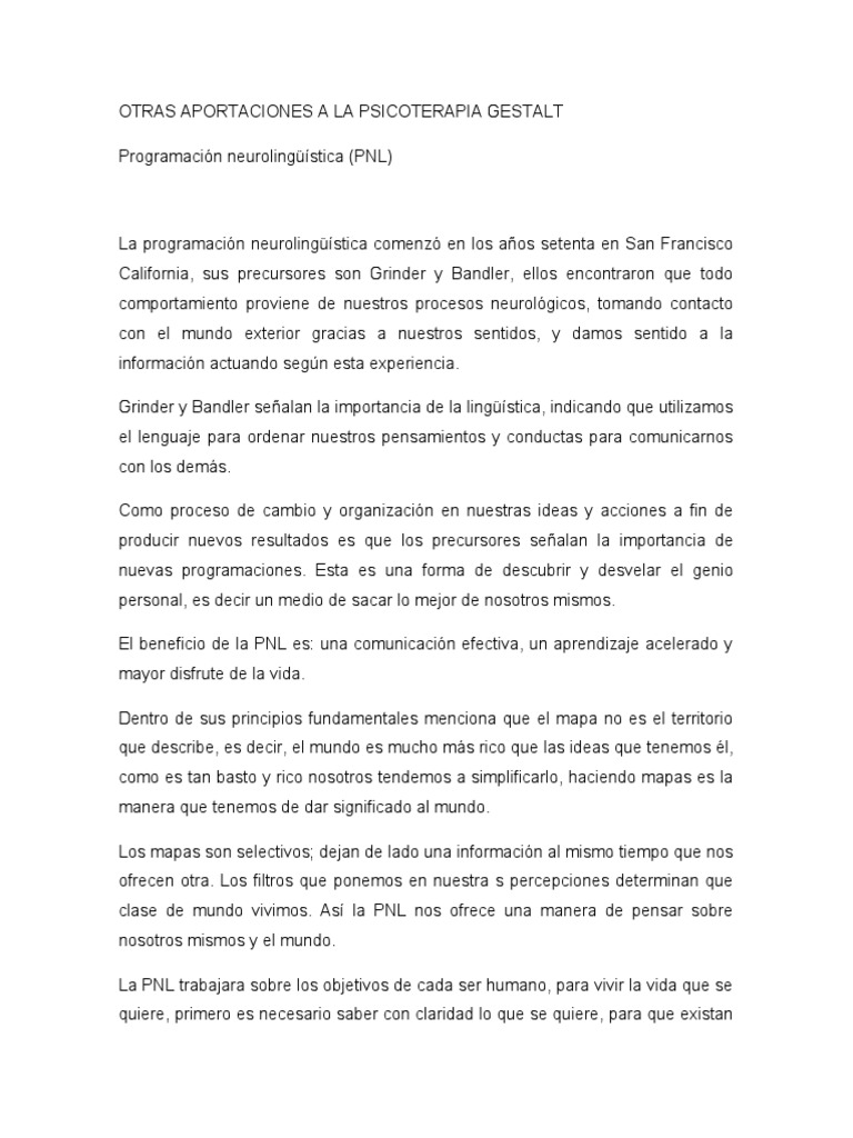 Apartado PNL Marco Teórico | Descargar gratis PDF | Programación ...