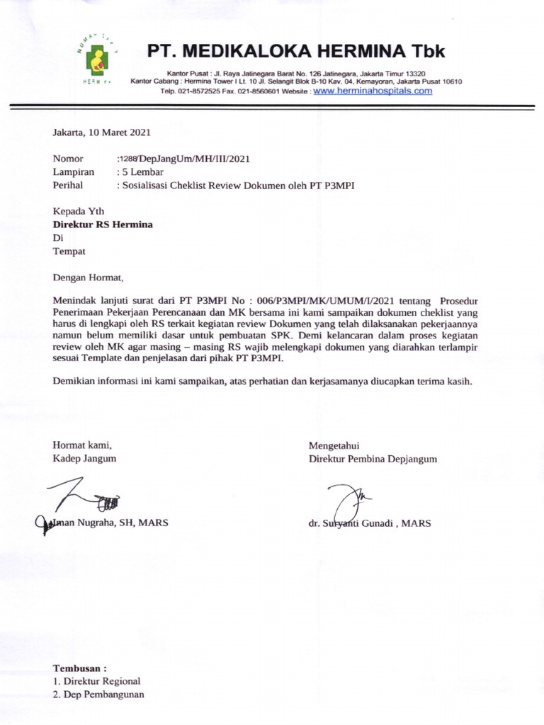Prosedur Review Dokumen RS Hermina | PDF