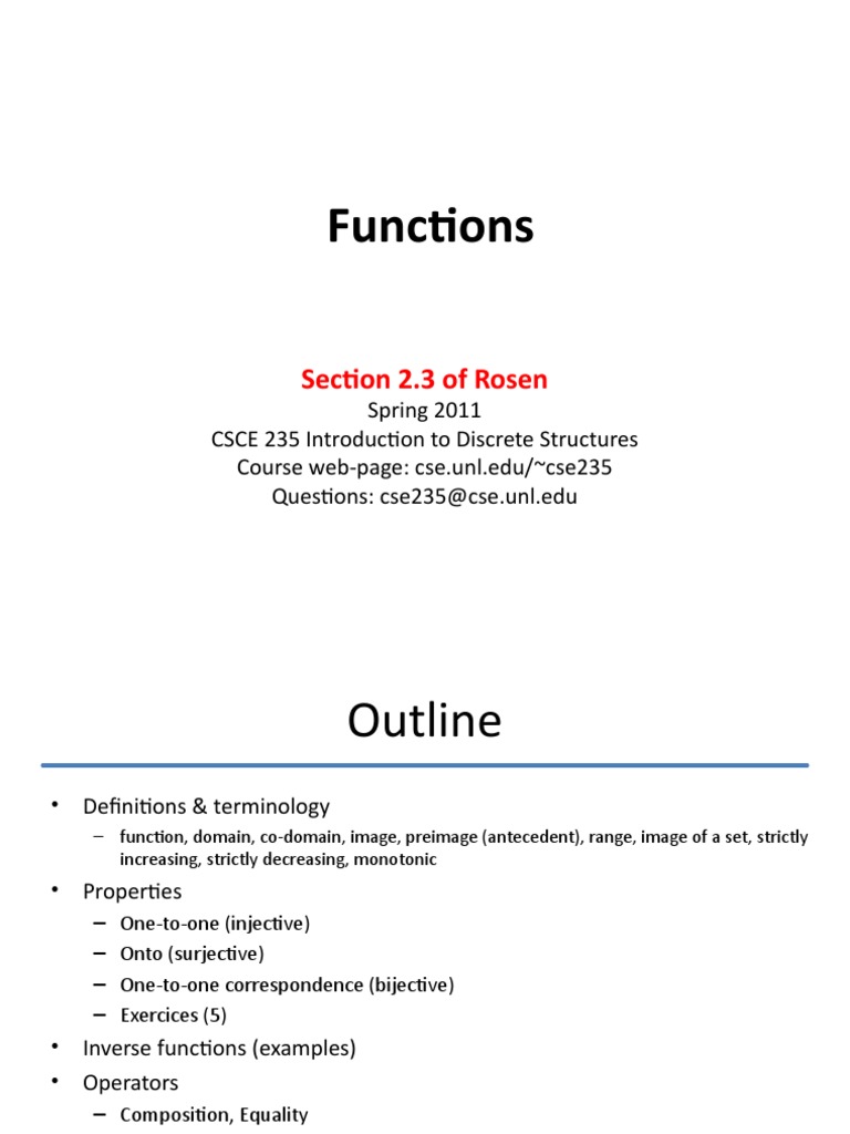 Functions Section 2 3 Of Rosen Download Free Pdf Function Mathematics Monotonic Function