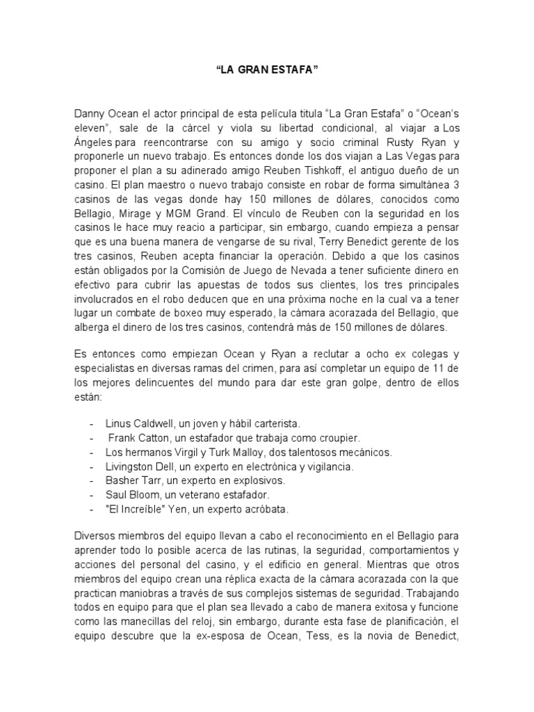 La Gran Estafa Película | PDF
