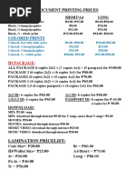 Screen Printing Price Chart | PDF